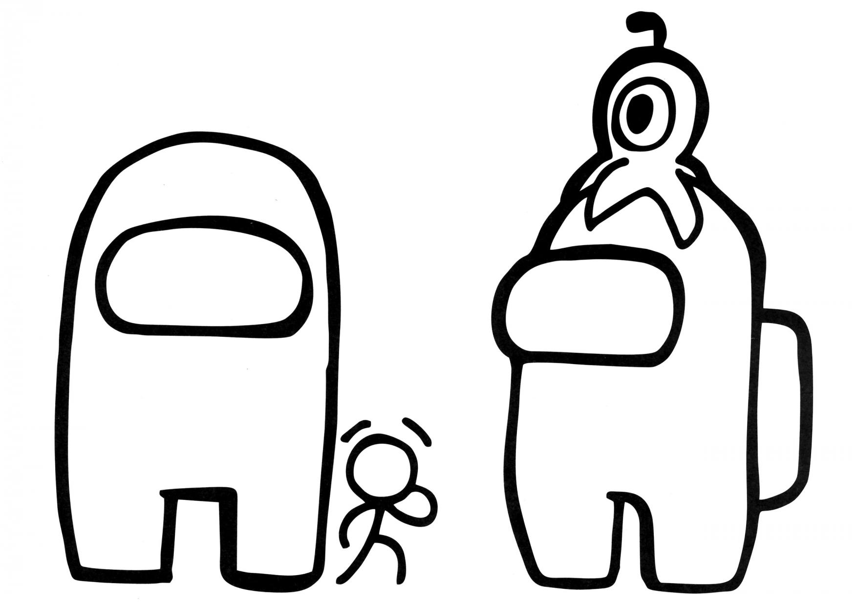Among Us Colouring Pages | Print on A4 and Download in PDF