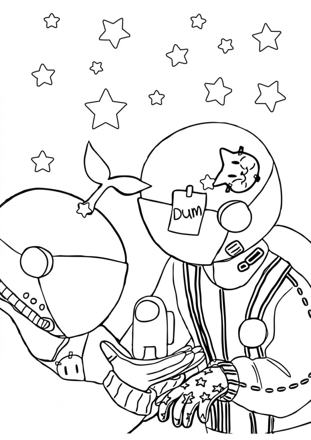 Among Us Colouring Pages | Print on A4 and Download in PDF
