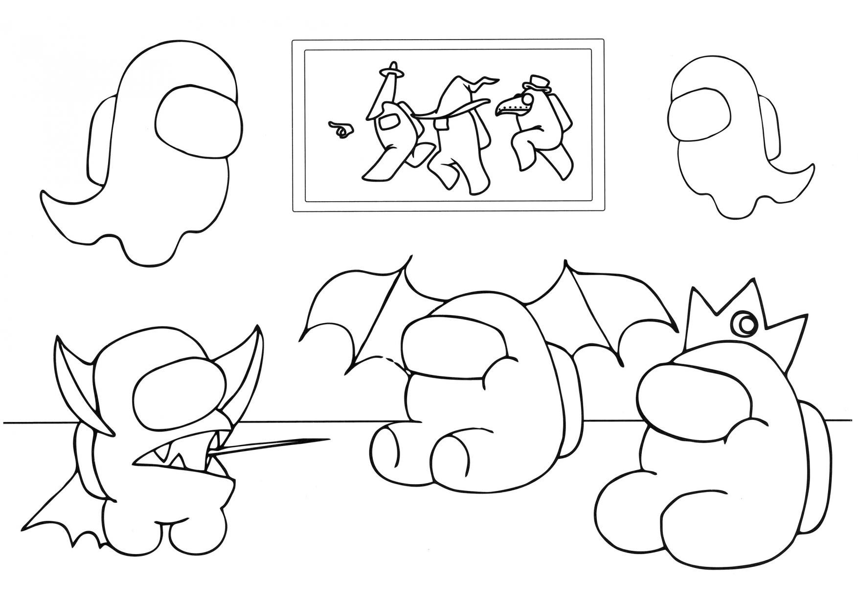 Among Us Colouring Pages | Print on A4 and Download in PDF