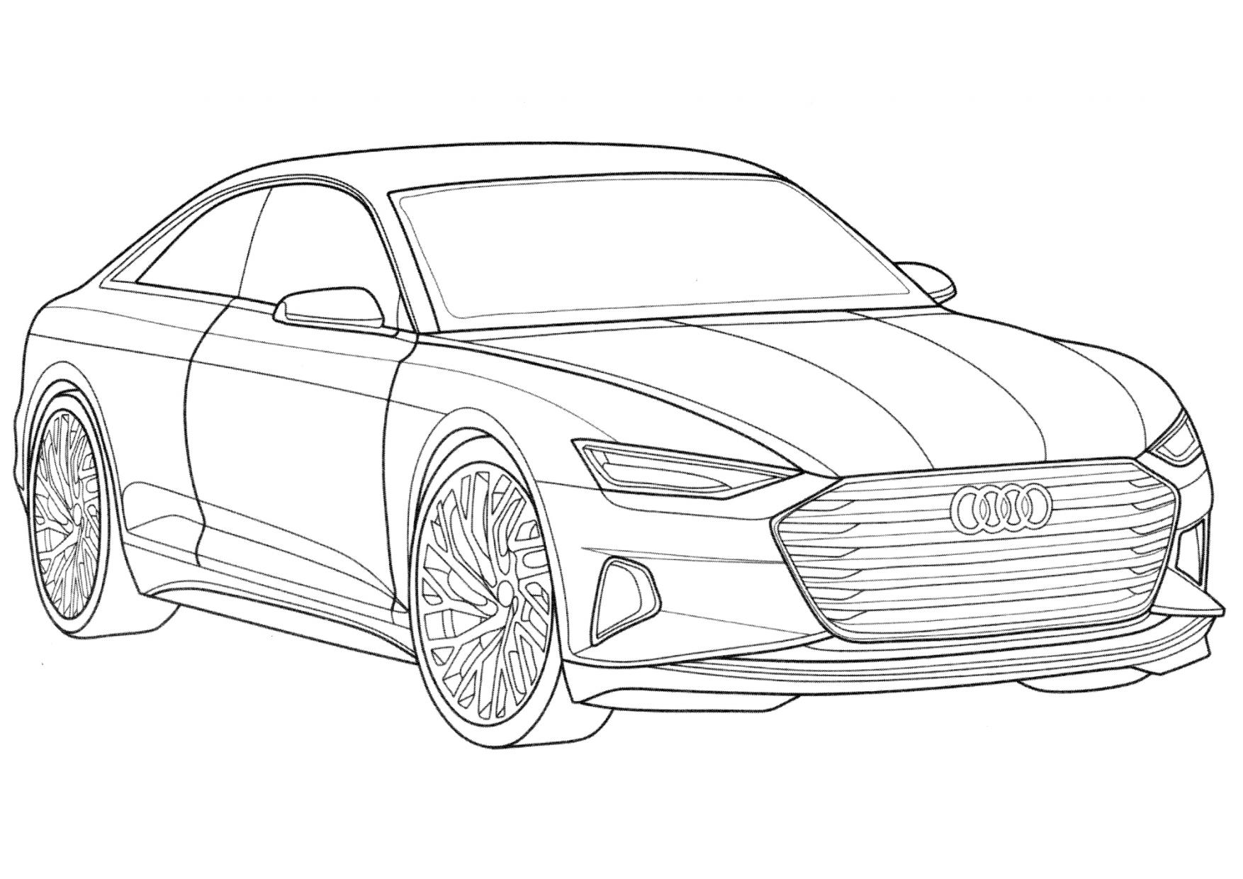 Audi Ausmalbilder | Auf A4 ausdrucken und als PDF herunterladen