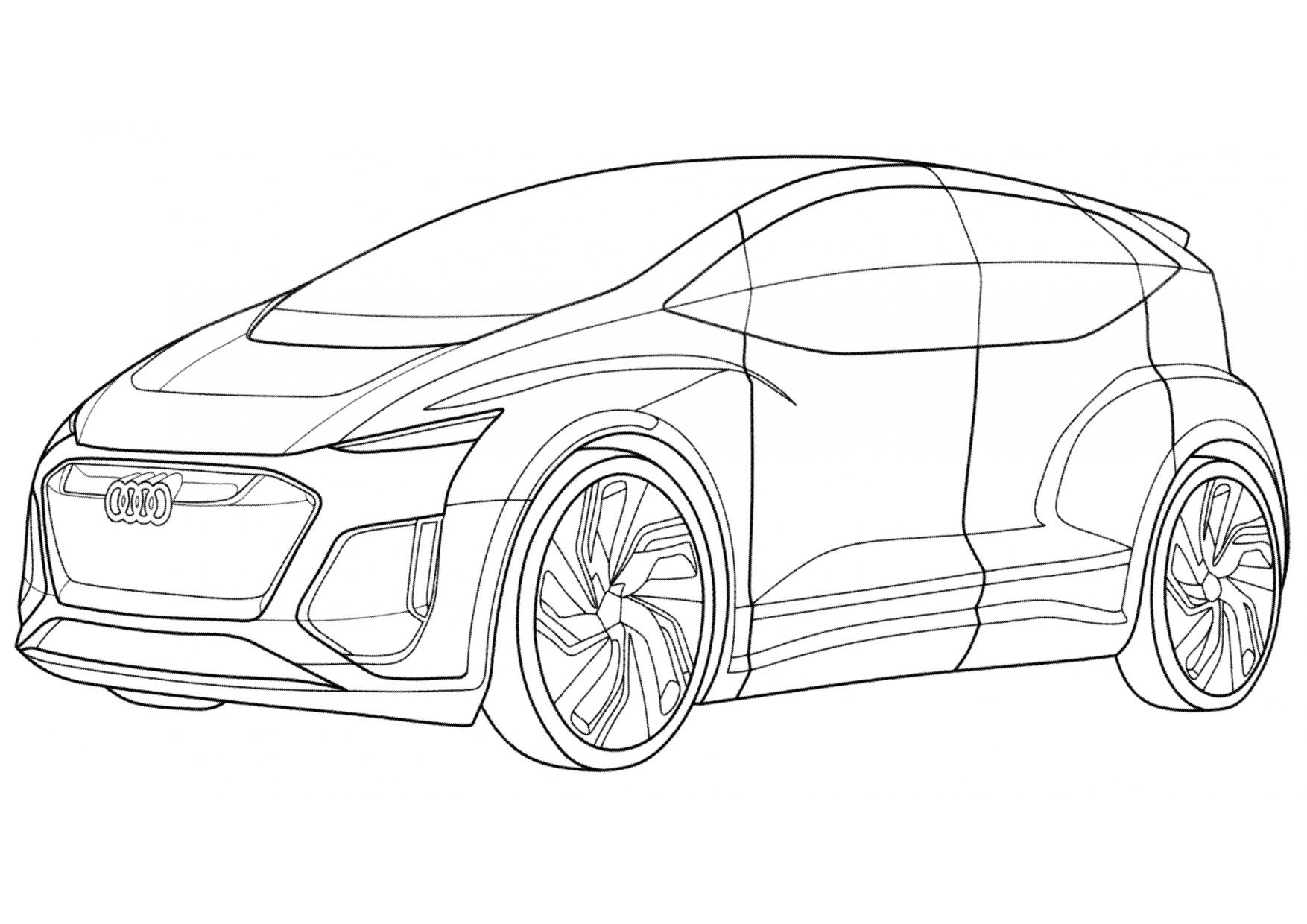 Audi Ausmalbilder | Auf A4 ausdrucken und als PDF herunterladen