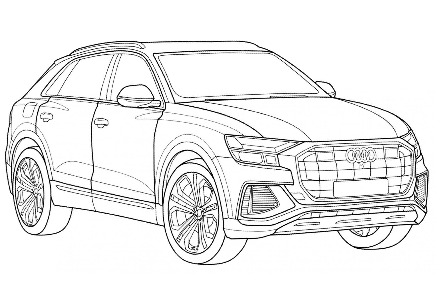 Audi Ausmalbilder | Auf A4 ausdrucken und als PDF herunterladen